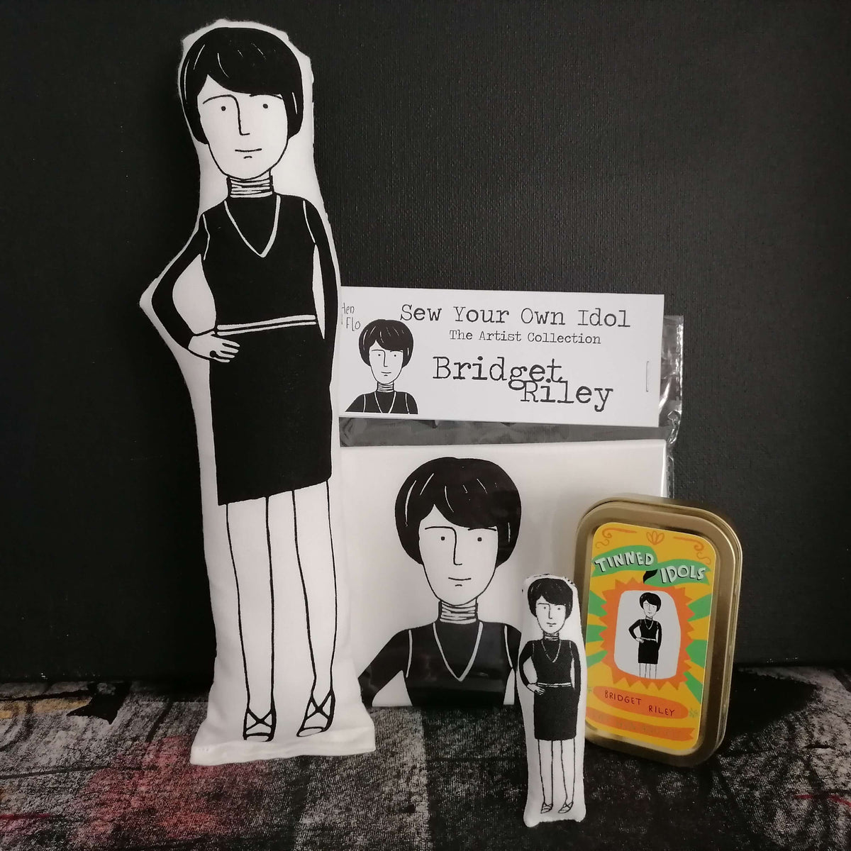 Bridget Riley - Tinned Idol mini doll – Fat Hen And Flo