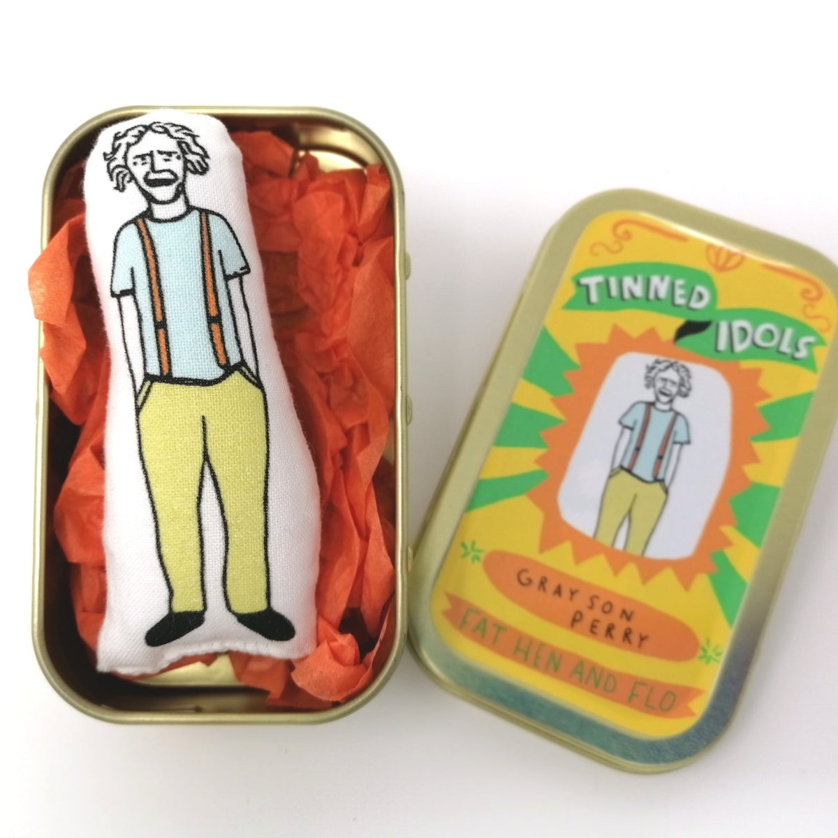 Grayson Perry - Mini double sided fabric doll -Tinned Idol – Fat Hen ...
