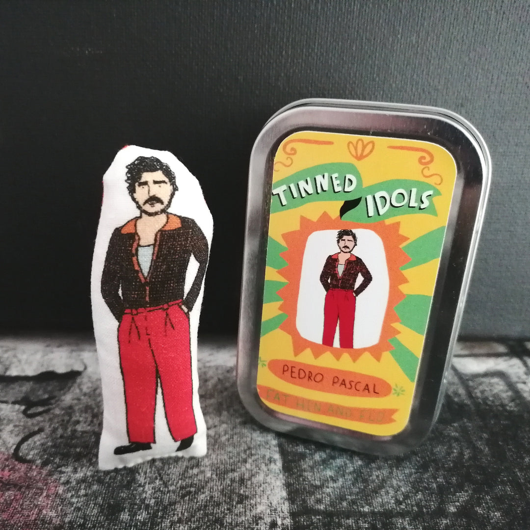 Pedro Pascal Keepsake Doll and Gift Tin - Tinned Idol – Fat Hen And Flo