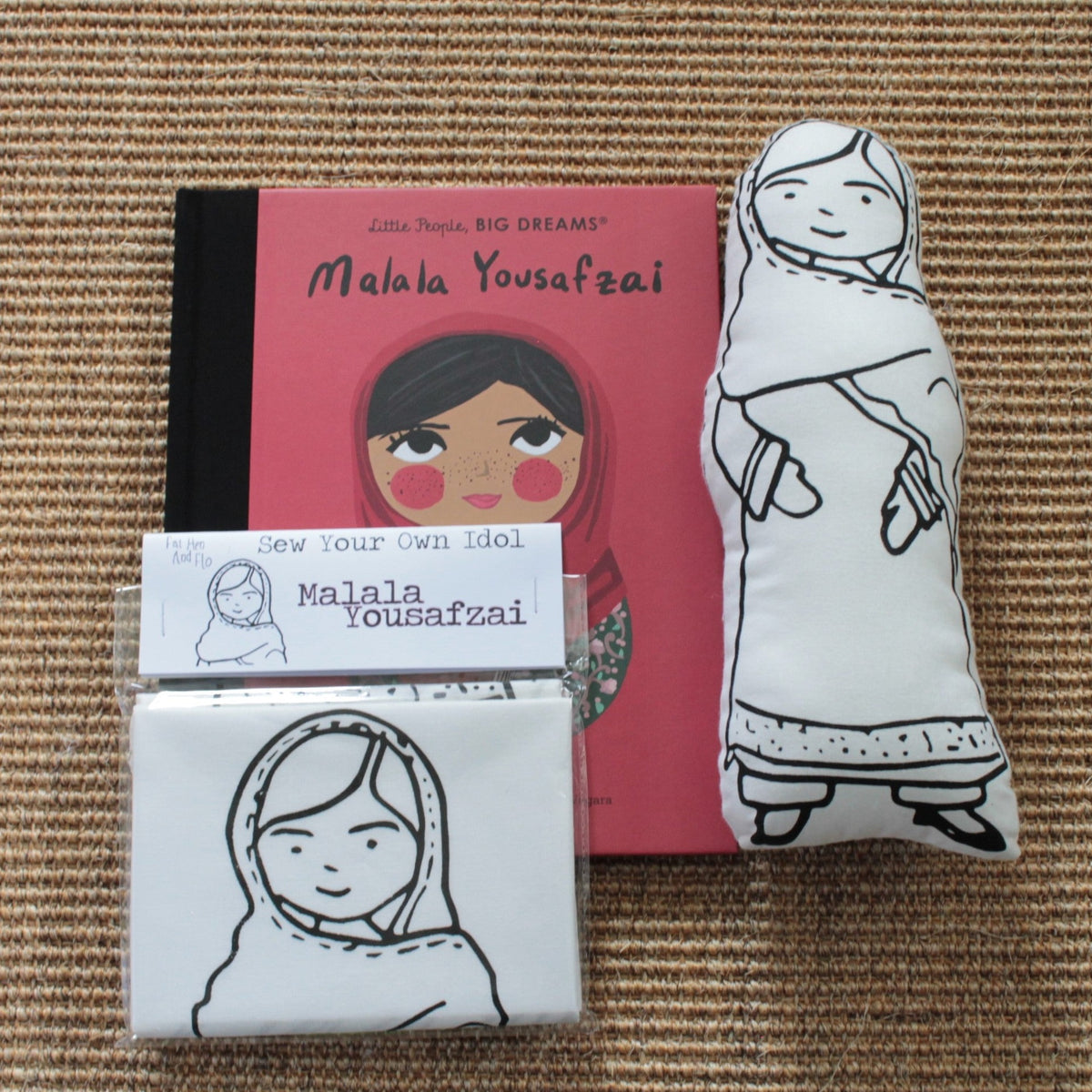 Malala Yousafzai Doll - Screen Printed Fabric Idol – Fat Hen And Flo